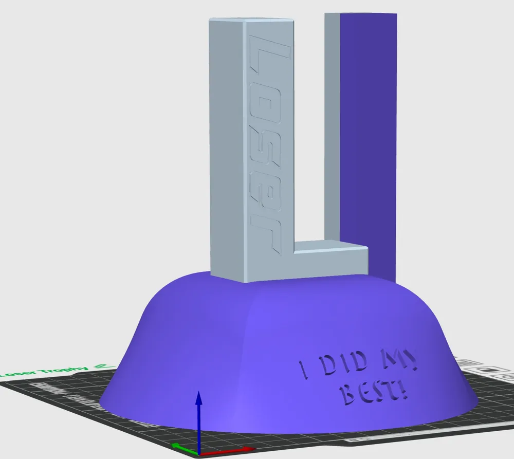 LOSER - I DID MY BEST! Sports Trophy for the Loser by Siam3D - MakerWorld