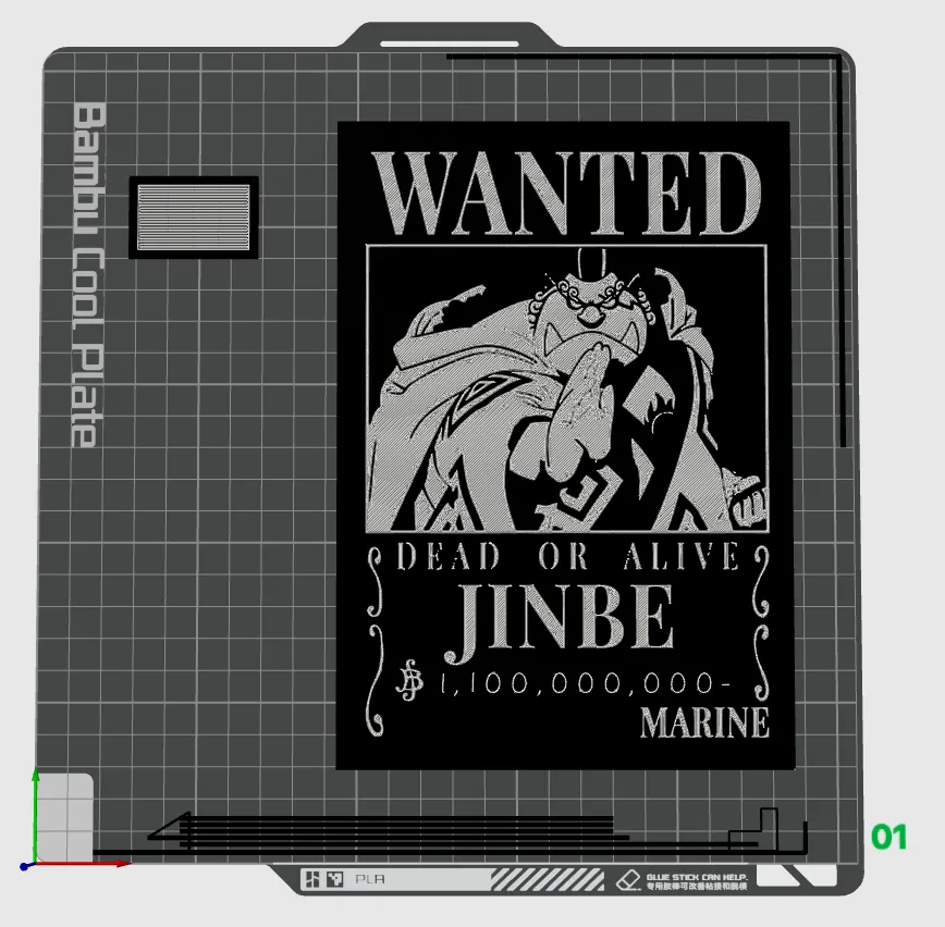 One Piece / Jinbe Wanted Poster / 2d art by 3D Prints This Week ...