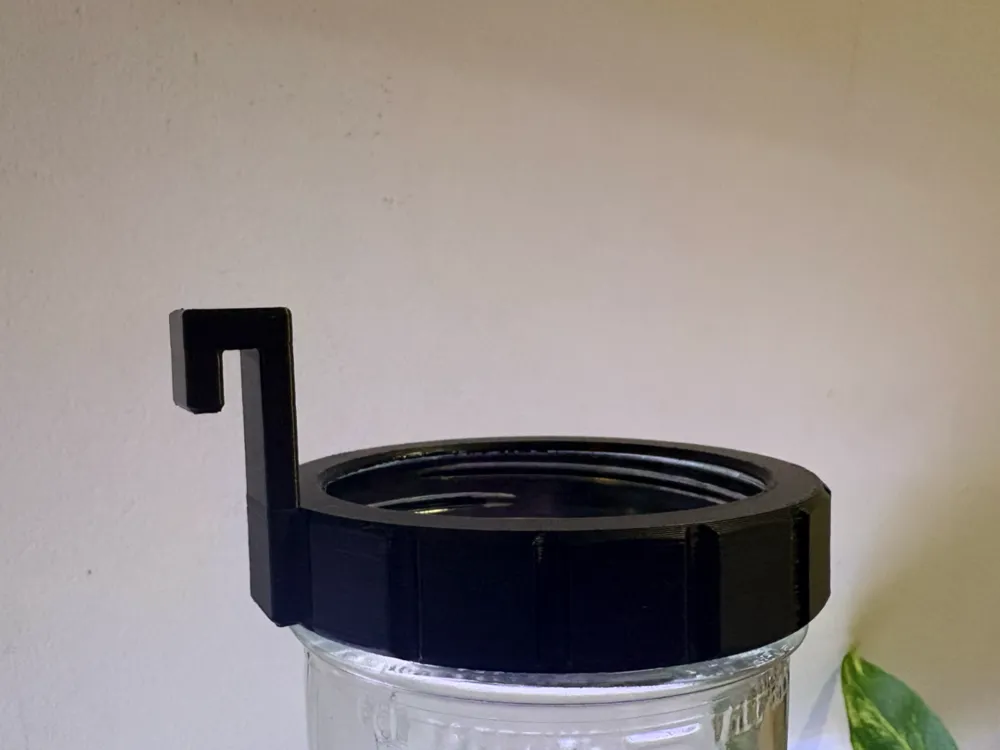 Wide Mouth Mason Jar Hook for Rimless Aquarium V2 - Free 3D Print Model ...