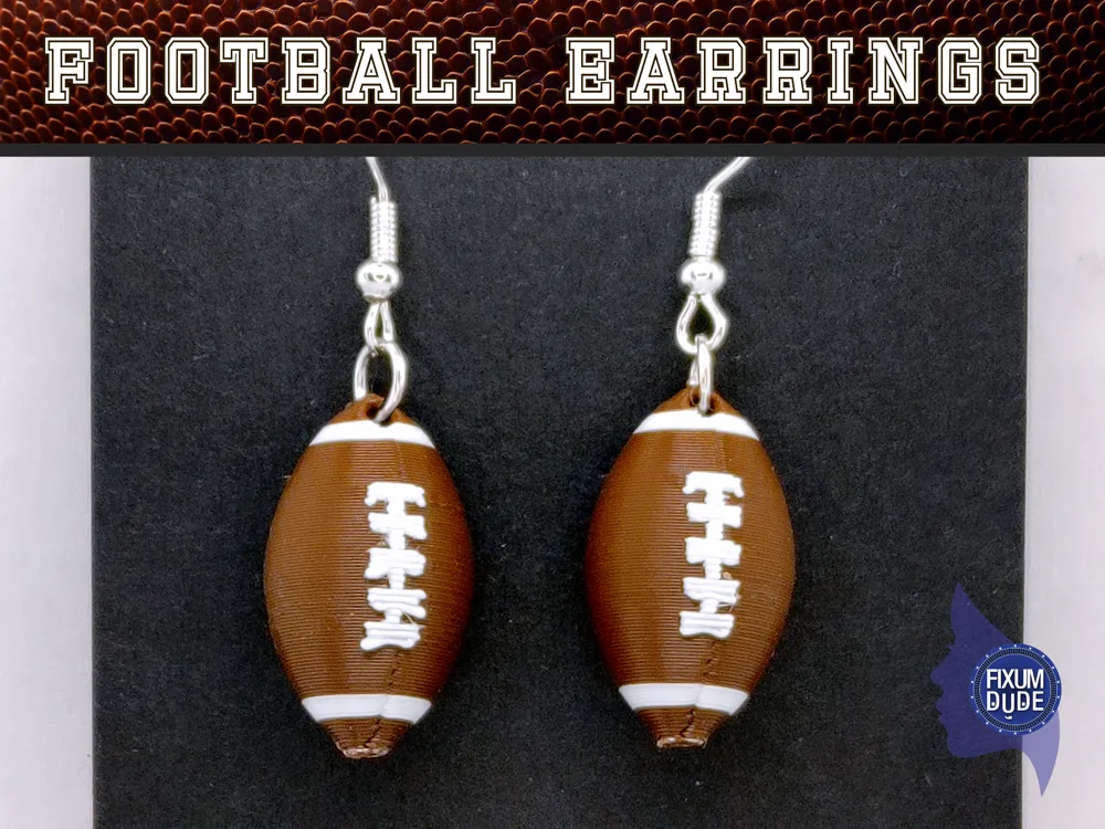 Football Earrings by Fixumdude - MakerWorld