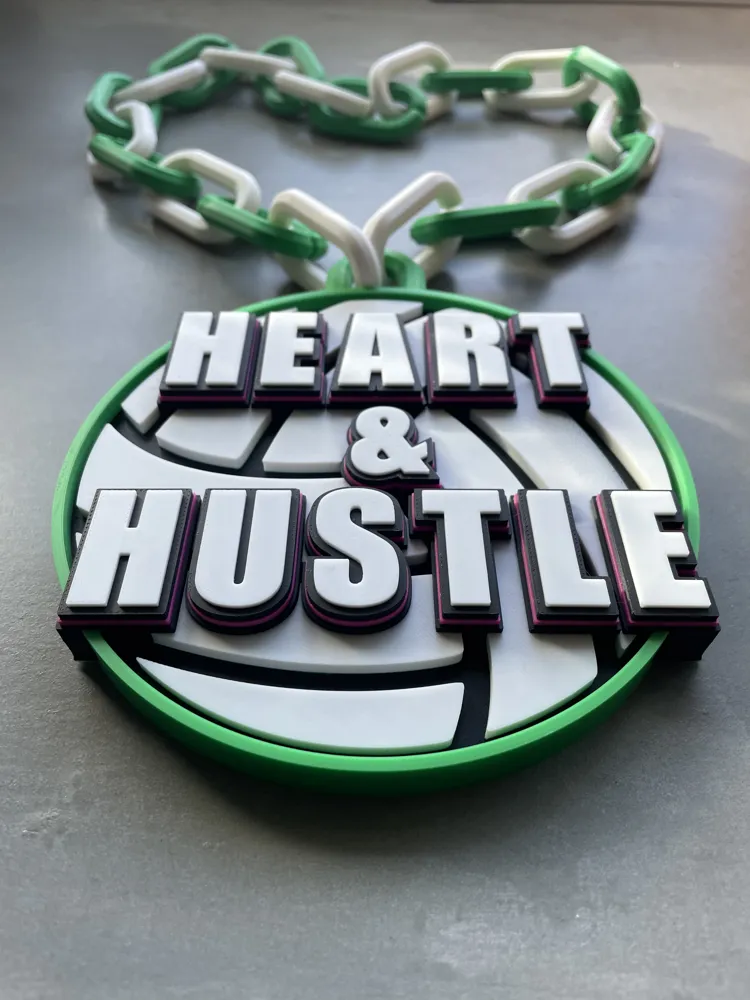 Heart and Hustle Volleyball Statement Chain - Free 3D Print Model ...