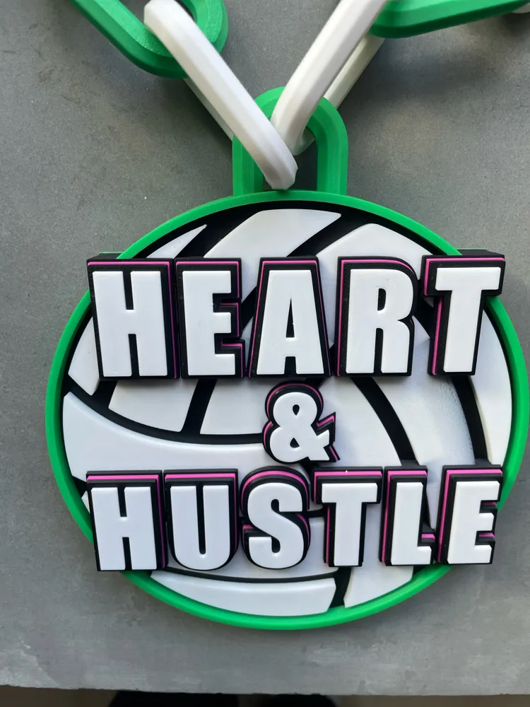 Heart and Hustle Volleyball Statement Chain - Free 3D Print Model ...