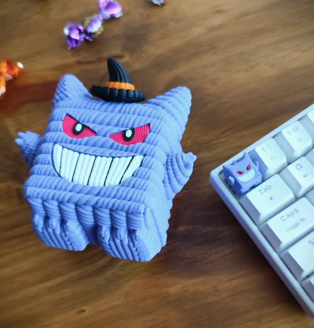 Halloween Gengar Keycap Fidget Container - Free 3D Print Model - MakerWorld