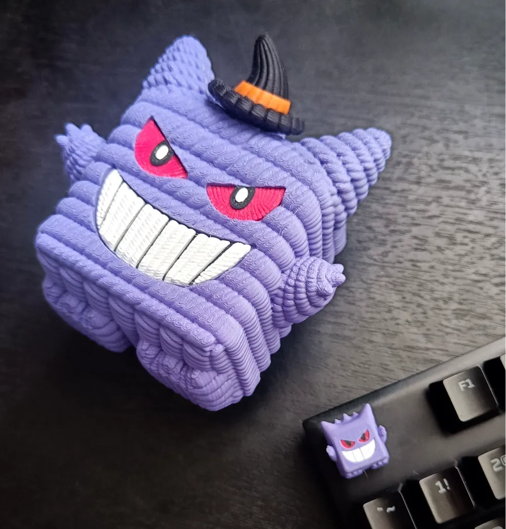 Halloween Gengar Keycap Fidget Container by Hiko 3D - MakerWorld