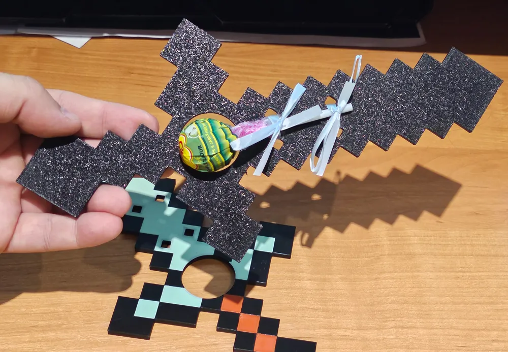 Minecraft sword chupa chups lollipop holder for Christmas present by ...