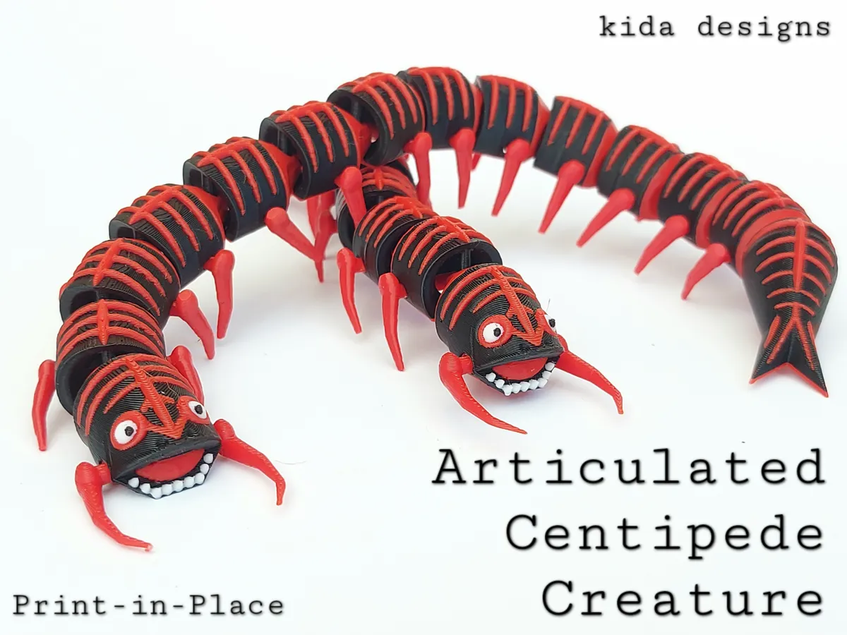 Articulated Centipede Creature (Print-In-Place) - Free 3D Print Model ...