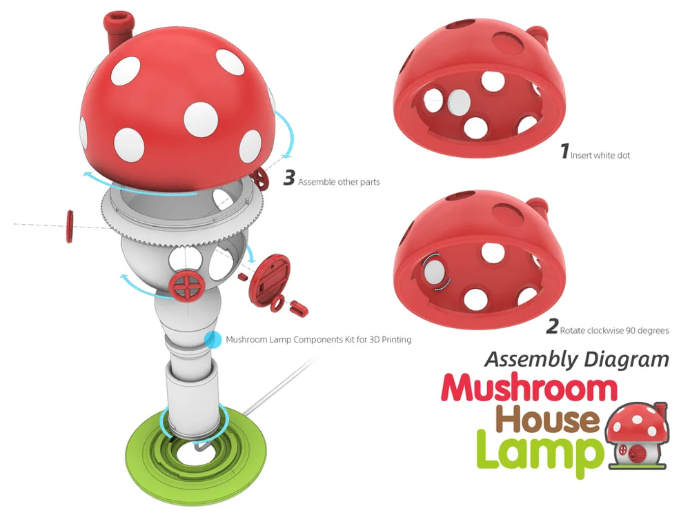Mushroom House Lamp by wuguigui - MakerWorld