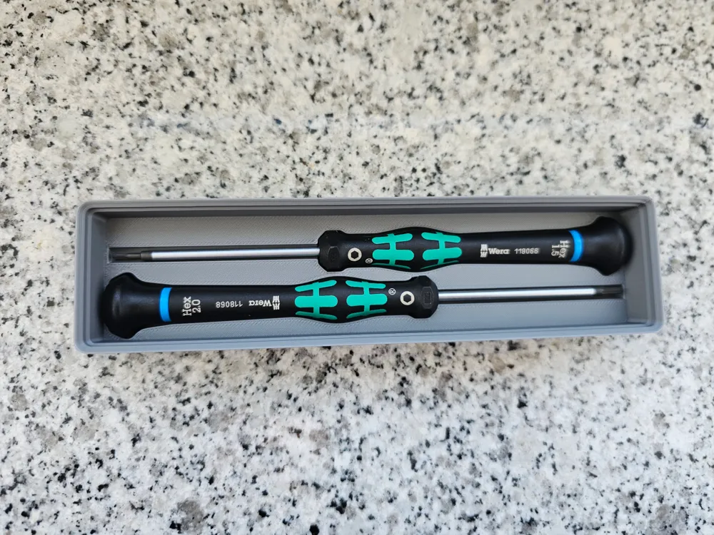 Gridfinity box for two Wera Micro Hex Screwdriver by chrismaddahl - MakerWorld