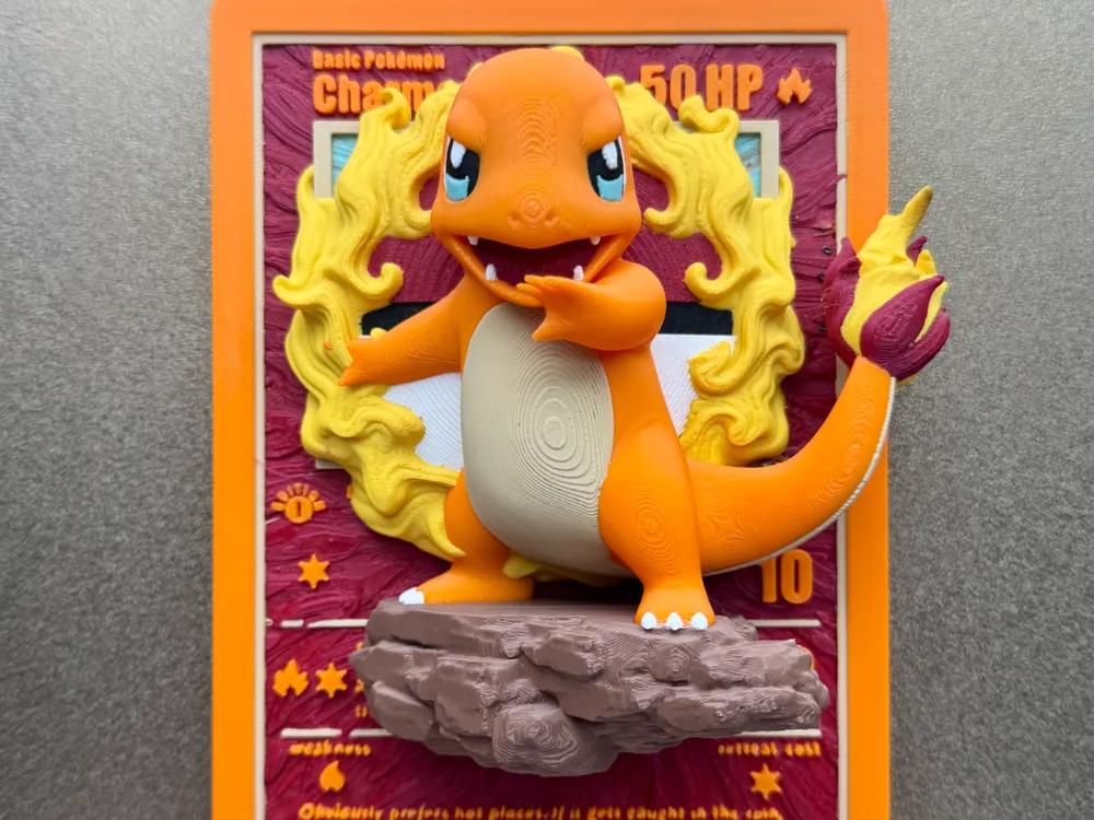 Charmander 3D Printable Pokemon Card; Variation 2 - Free 3D Print Model ...