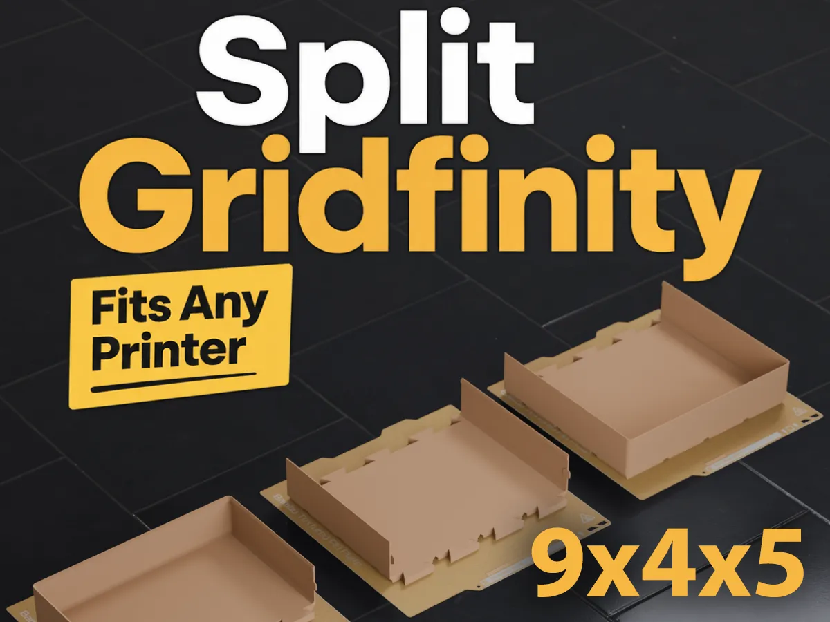 9x4 Gridfinity Bin (5U) Dovetail Split for A1 Mini - Free 3D Print ...