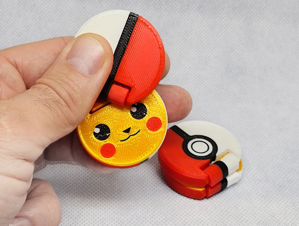 Slip and Slide Fidget Pokemon Pokeball Pikachu - Free 3D Print Model ...