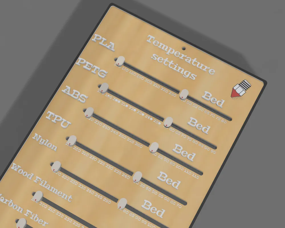 3D Printing Temperature Settings Plaque by ProdyP - MakerWorld