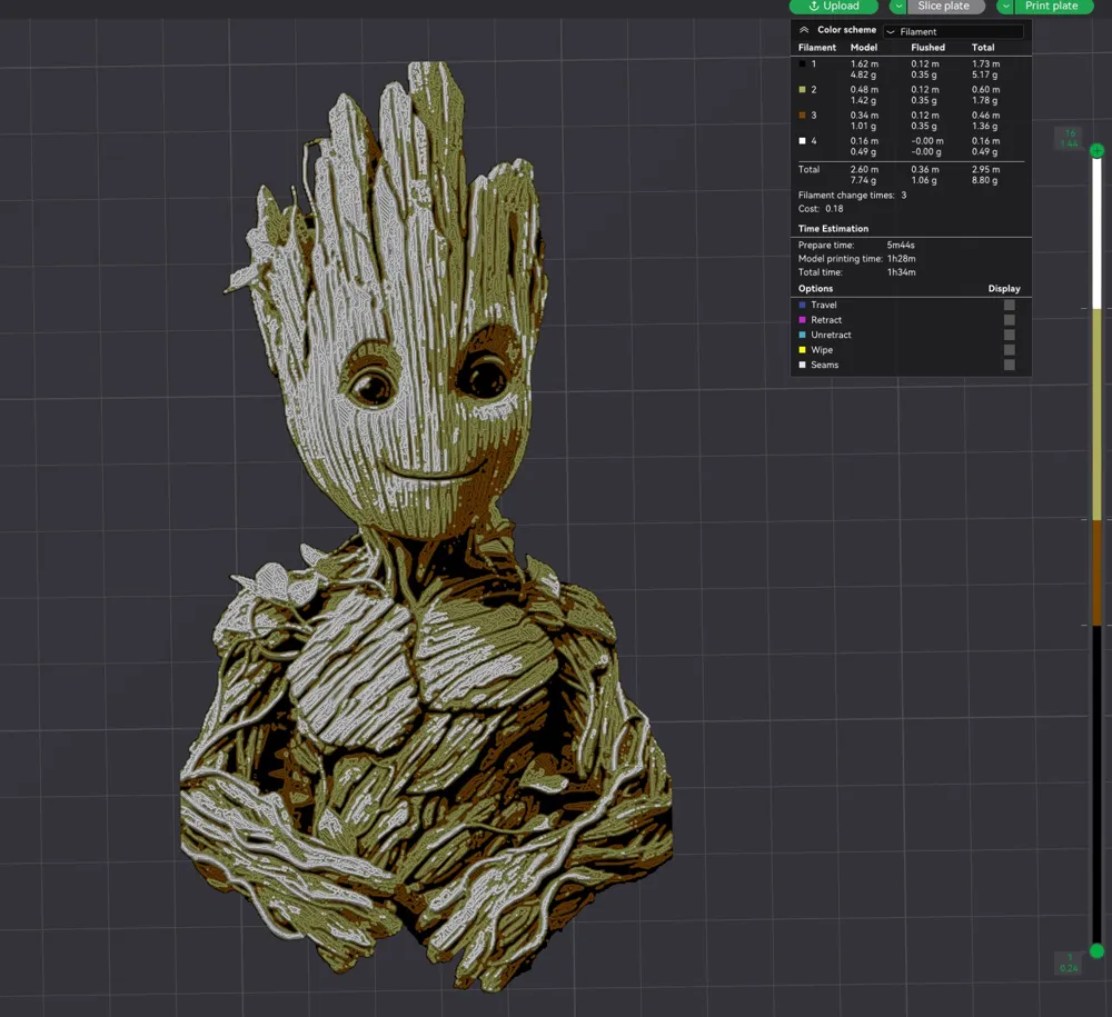 Groot Youth Edition - 4 Color Hueforge Filament Painting by ShakaStudio ...