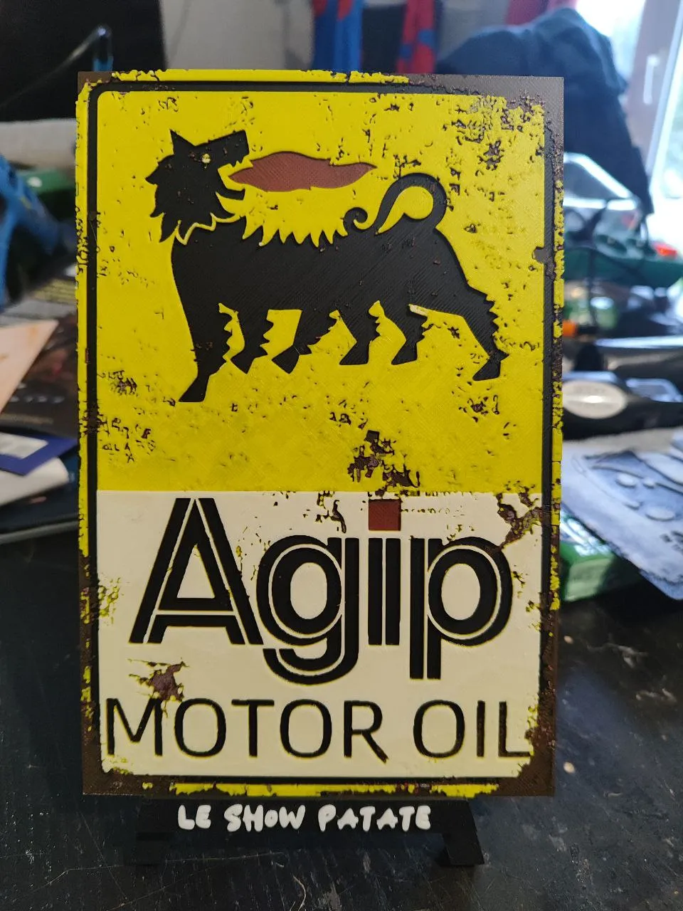 Plaque vintage Agip hueforge by leshowpatate - MakerWorld