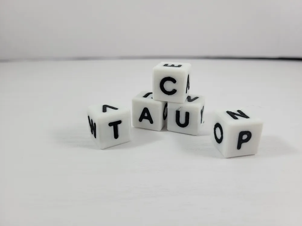 Letter Dice 6 different dice by STEMStarters MakerWorld: Download Free ...
