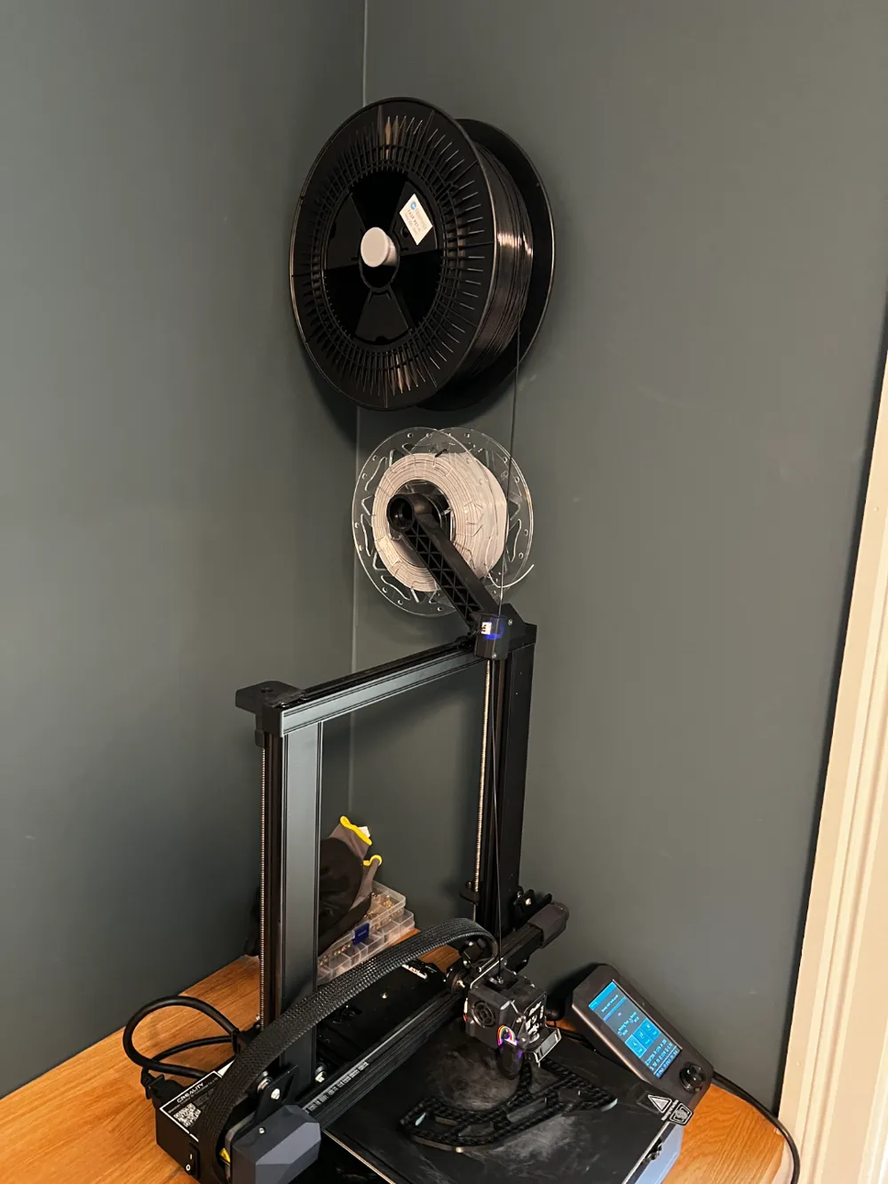 Wall/roof mounted spool holder for 3kg spools by bruland - MakerWorld