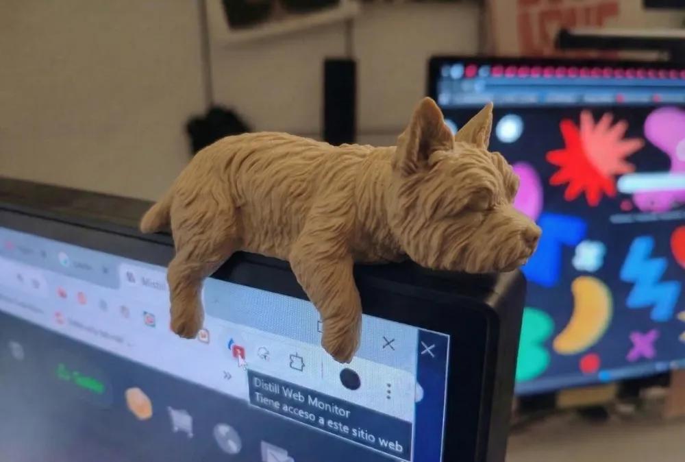 Sleeping Yorkie Monitor Topper - Free 3D Print Model - MakerWorld