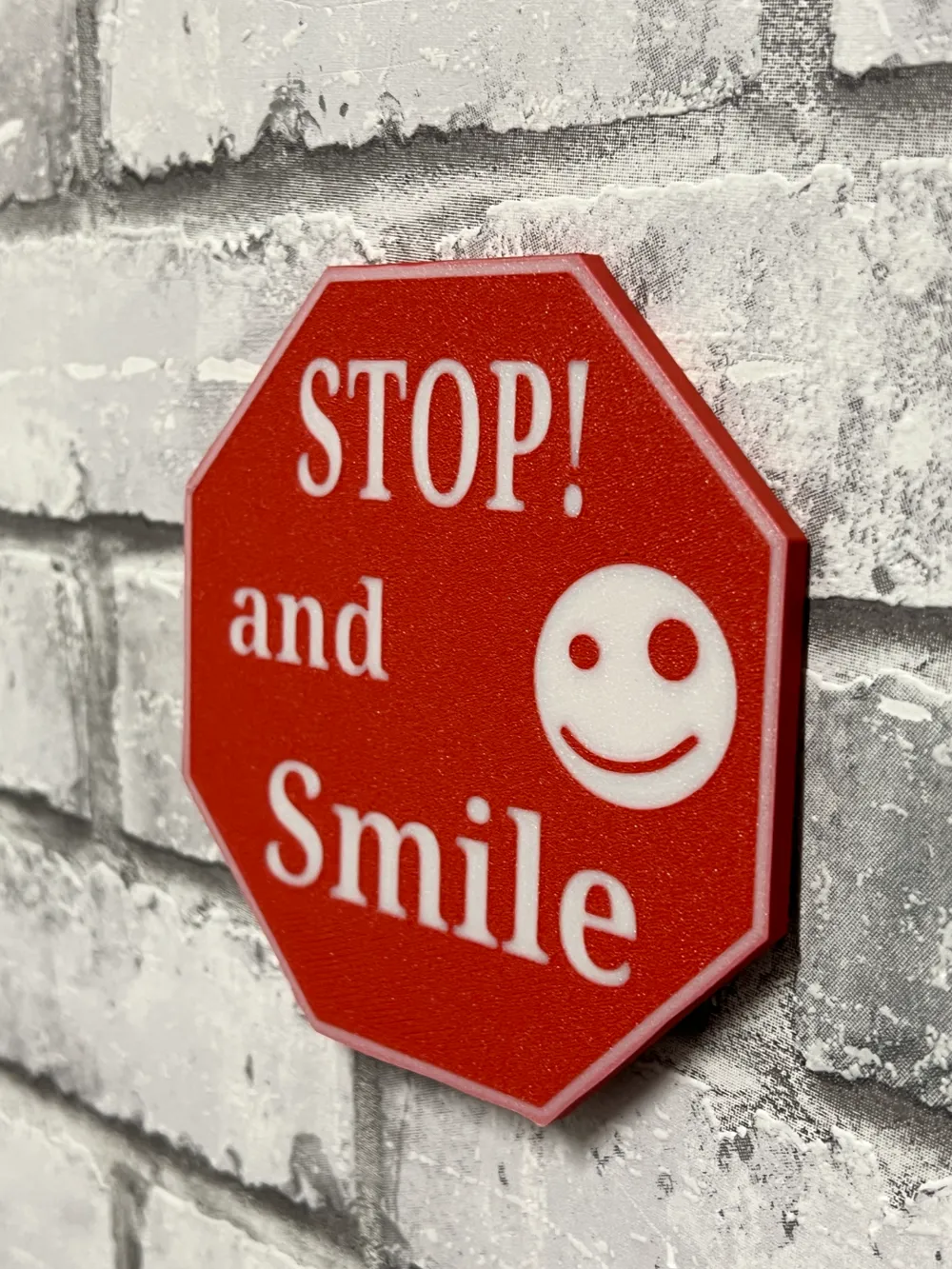 STOP and Smile Badge by OzButcher78 - MakerWorld