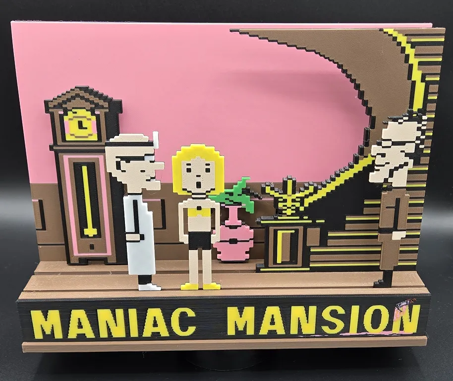 Maniac Mansion Pixel Art Diorama by Pixel Nostalgia MakerWorld: Download Free 3D Models