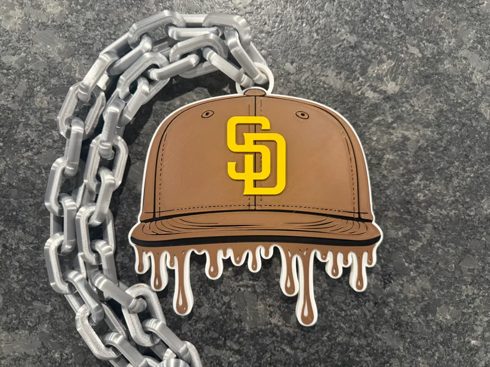 San Diego Padres Drip Baseball Cap Hype Chain - Free 3D Print Model ...