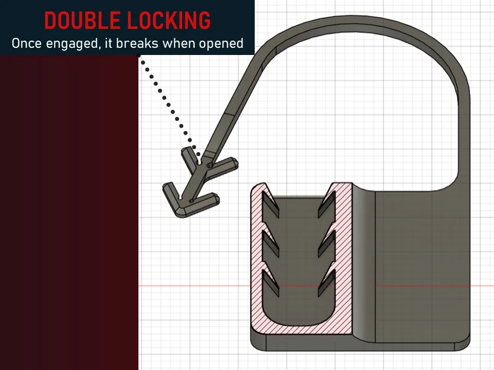 Tamper Save Lock - Confidence melted into PLA - Free 3D Print Model ...