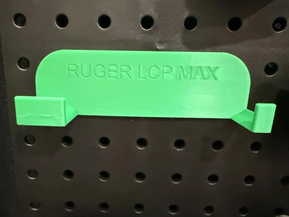 Ruger LCP Max Pegboard Mount - Free 3D Print Model - MakerWorld