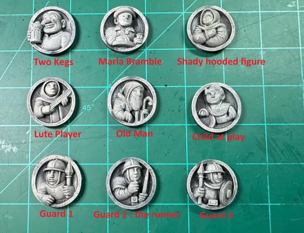 3D Tokens: Chapter 2 Town Folk - DnD D&D PF Mini by PlayerX MakerWorld ...