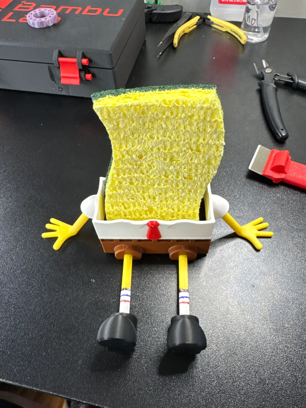 sponge bob dishwashing sponge holder Remixed by Sean - MakerWorld