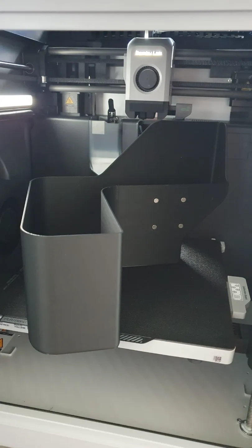 Bambu Poop Chute / Purge Bucket (extends 50mm behind printer) by ...