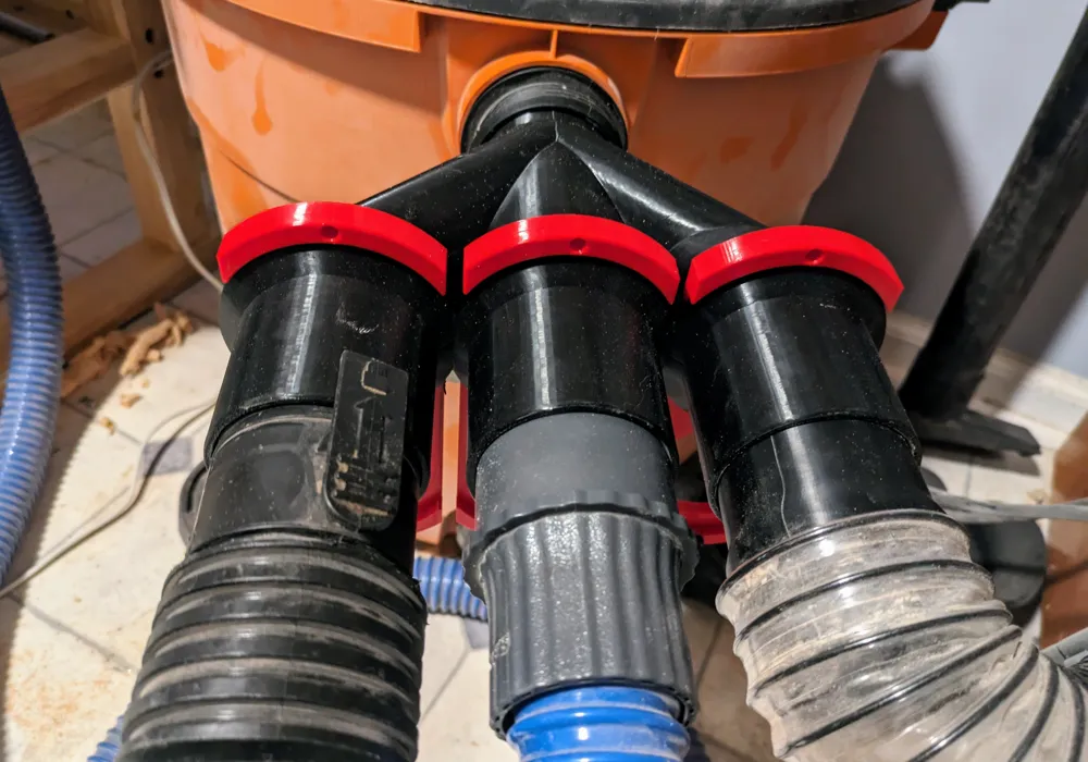 2- and 3-way splitter with blast gates for 2 1/4" shop vac (Ridgid) by ...