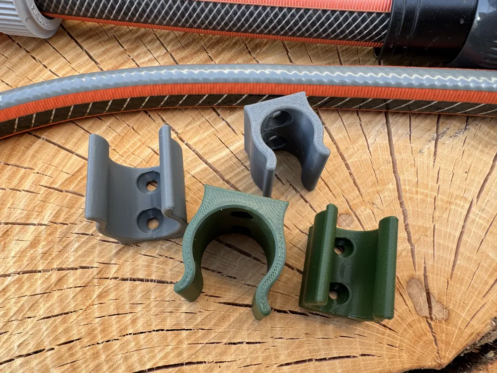 Garden Hose Wall Clamp 1/2" and 3/4" - Free 3D Print Model - MakerWorld