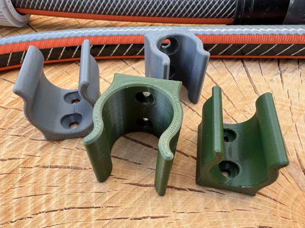 Garden Hose Wall Clamp 1/2" and 3/4" - Free 3D Print Model - MakerWorld