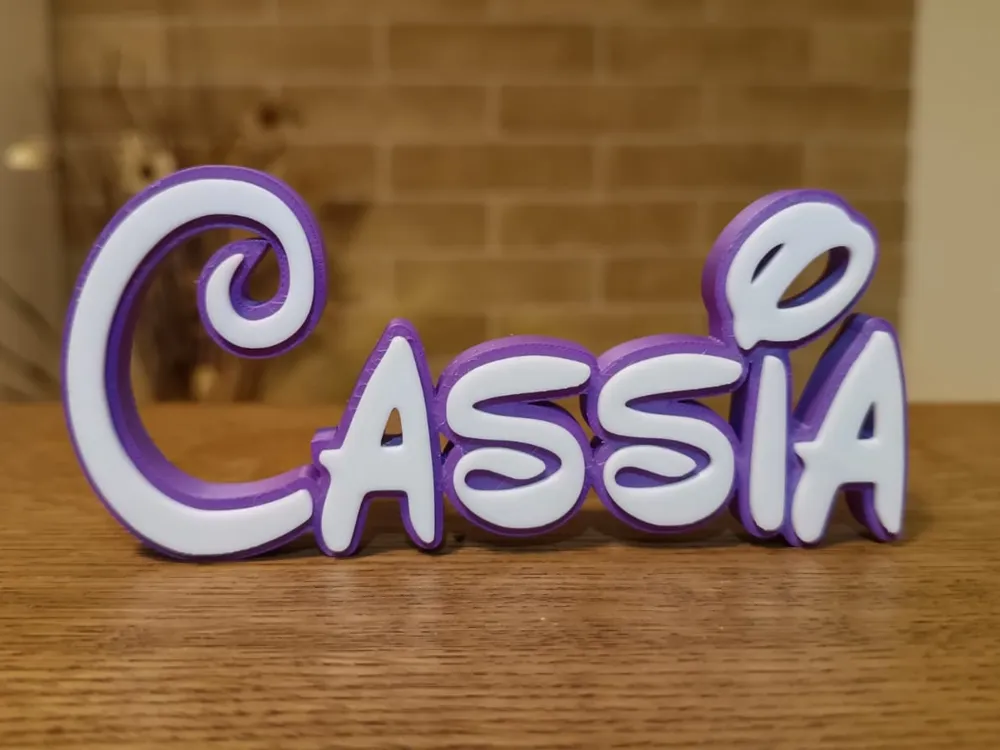Cassia Name Disney Font - Free 3D Print Model - MakerWorld