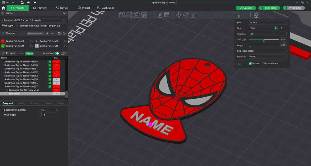 Spiderman Name Tag by BEAMink - MakerWorld