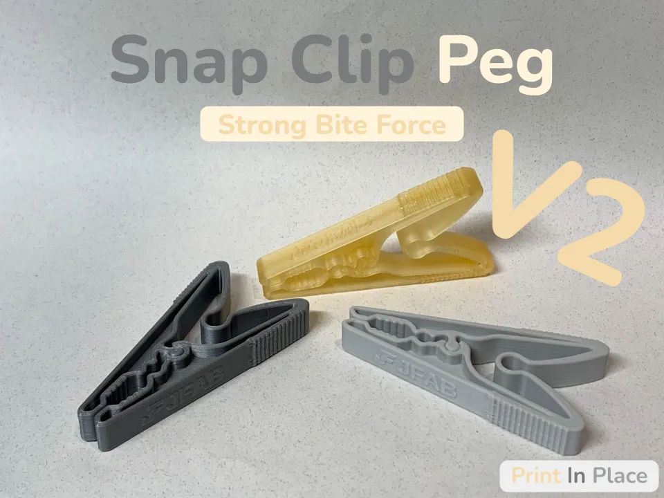 Snap Clip Peg V2 - Free 3D Print Model - MakerWorld