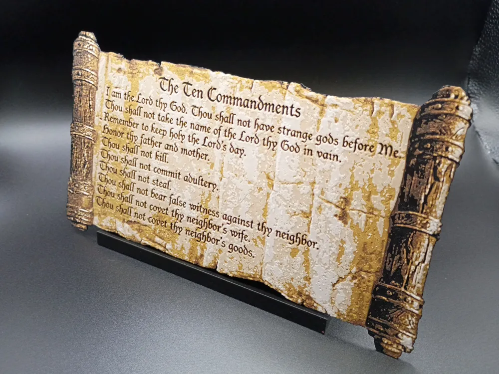 The Ten Commandments Scroll - Free 3D Print Model - MakerWorld