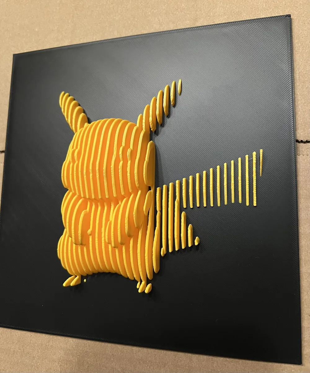 Pikachu Layered Image Sculpture by DawiMakerWorld: Download Free 3D Models