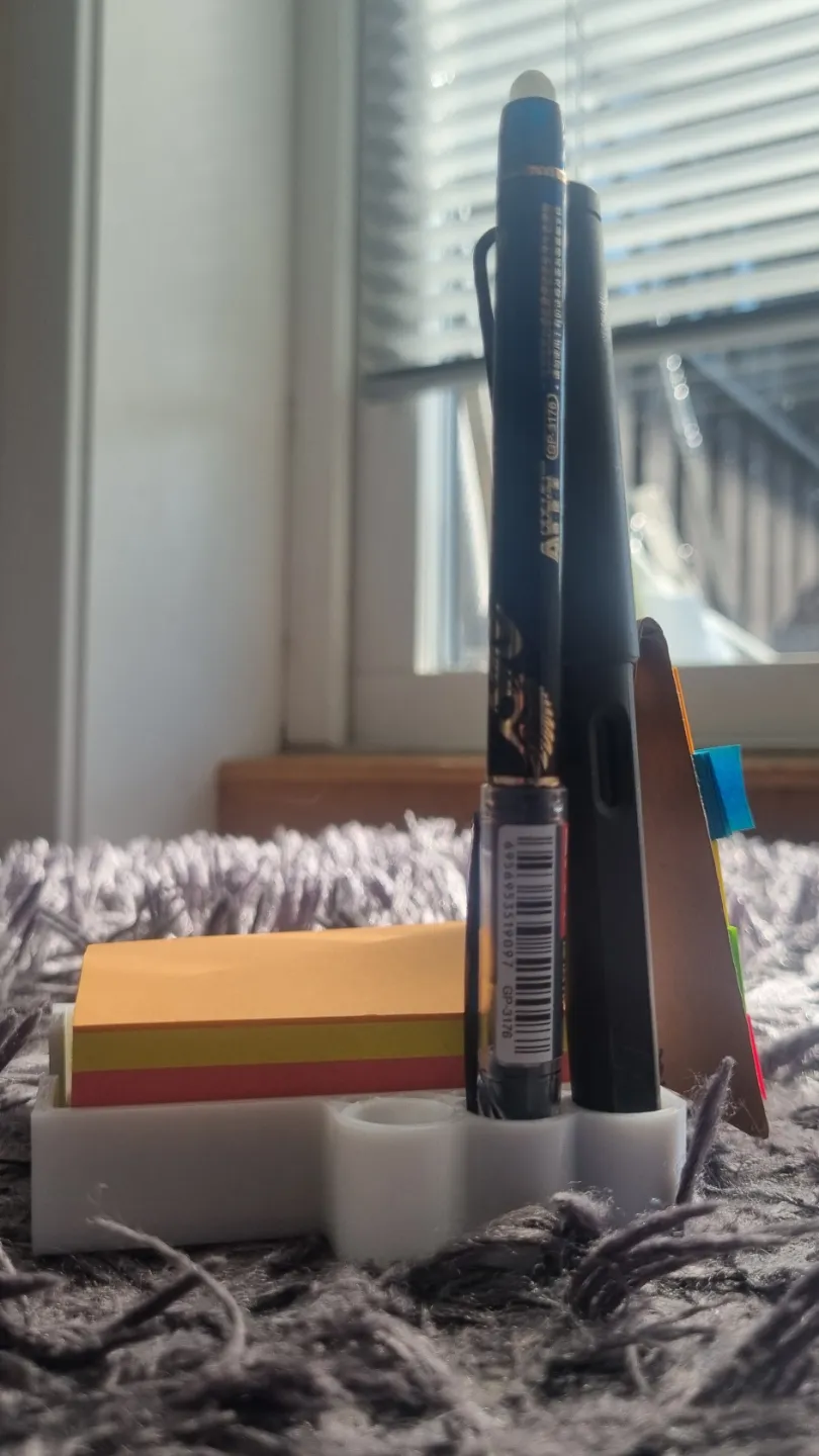 Post-it Note and Pen Holder (Minimal Edition) Remixed by KT0 - MakerWorld