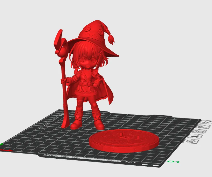 Chibi Megumin with Magic Circle Base - KonoSuba - Free 3D Print Model ...