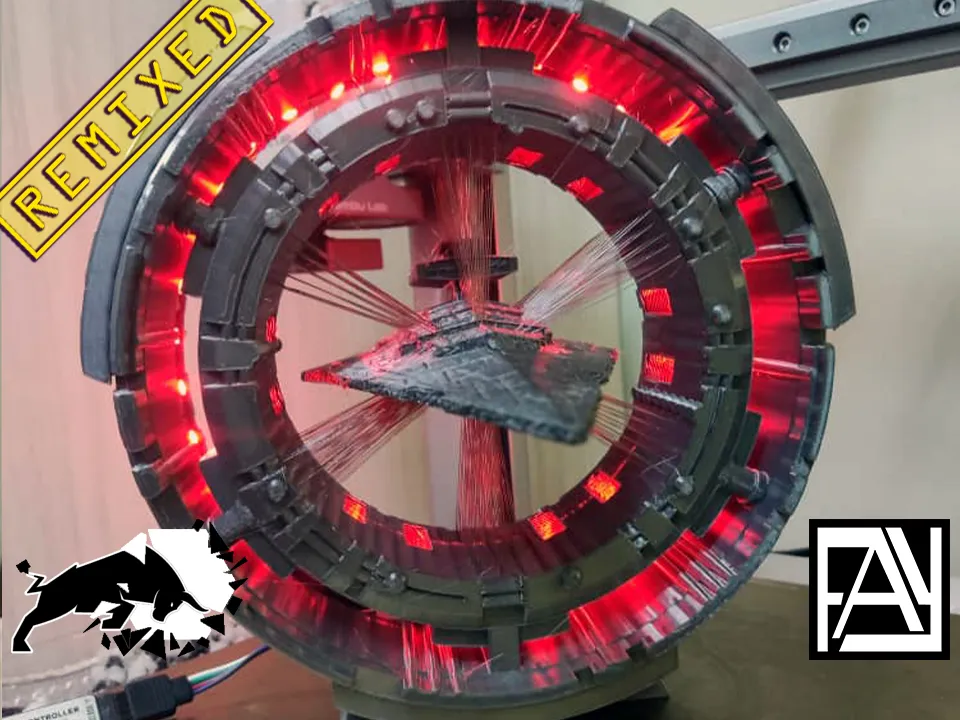 Suspended Star Destroyer V2 LED strips Remixed by fay3dlab - MakerWorld