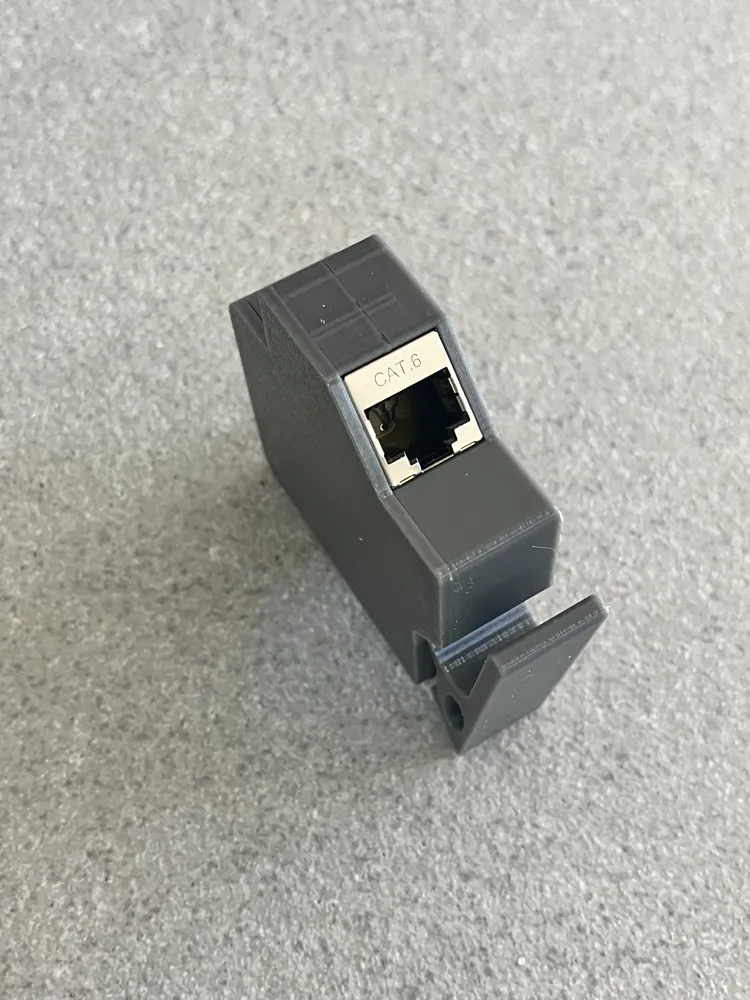 RJ45 Ethernet Keystone Jack for DIN Rail Mounting - Free 3D Print Model ...