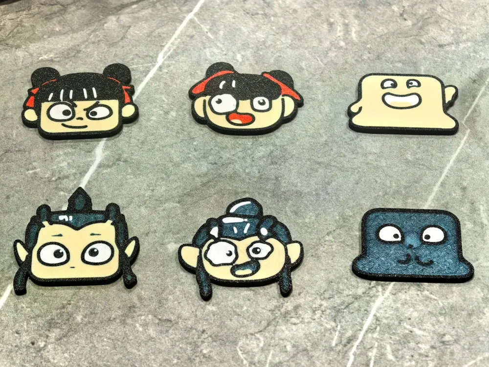 Nezha and Ao Bing Big Head Refrigerator Magnets (Q version, hand-捏 ...