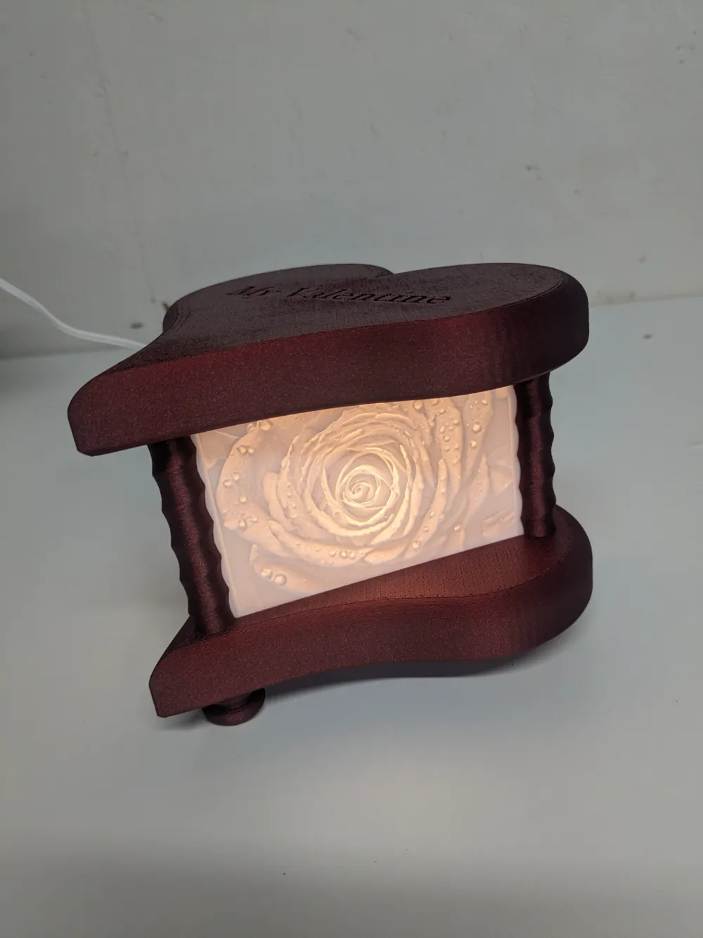 Heart shaped Valentines day lithophane lantern - Includes blank top ...
