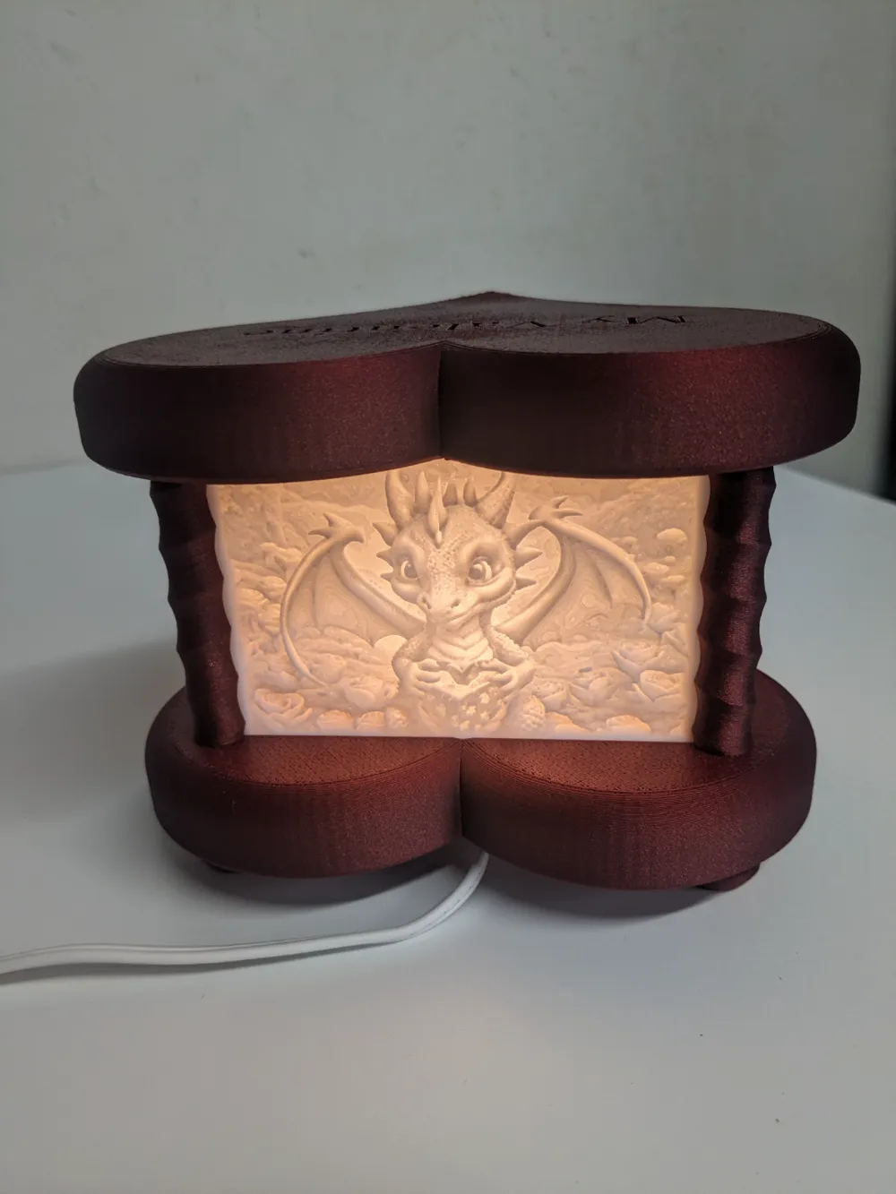 Heart shaped Valentines day lithophane lantern - Includes blank top ...