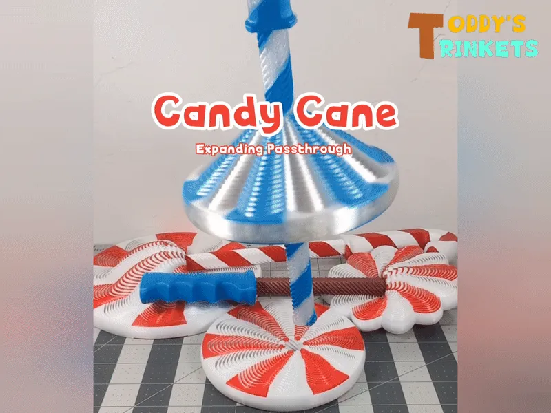 Candy Cane Fidget (Expanded Peppermint Spinner) by ToddysTrinkets ...