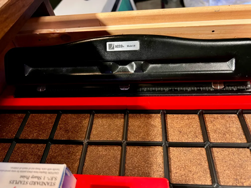 Gridfinity ACCO 3 hole punch tray by The Layer - MakerWorld