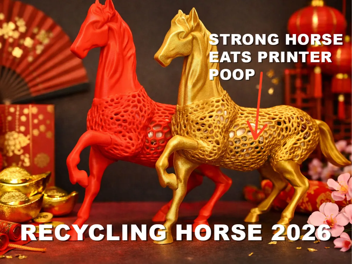 Hästens år 2026 - återvinning av skrivaravfall - Gratis 3D utskrifts ...