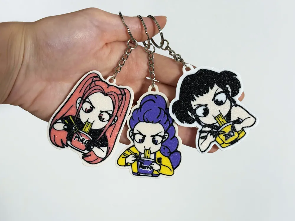 KPop Demon Hunters Ramen Keychains - Free 3D Print Model - MakerWorld