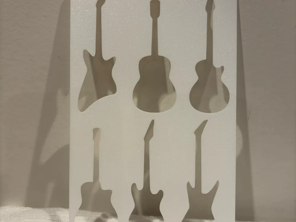Guitars musical instruments stencil montessori by Tinker Link - MakerWorld