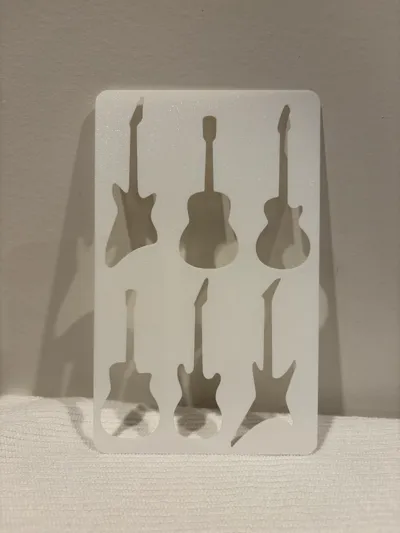 Guitars musical instruments stencil montessori by Tinker Link - MakerWorld
